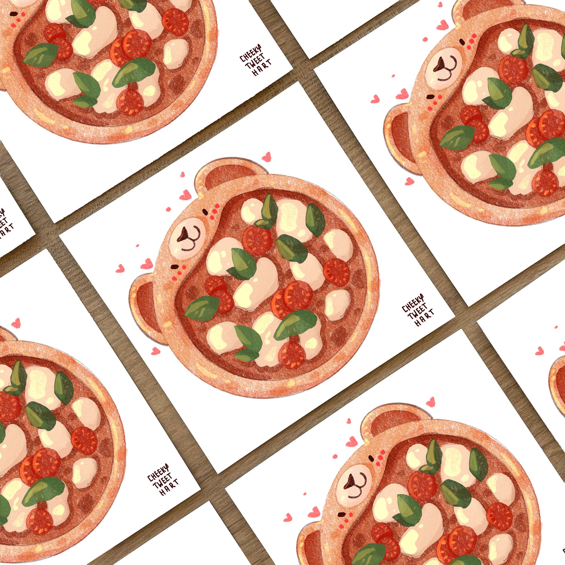 Bear Pizza Food Art Prints #AP125 – Cheekytweethart
