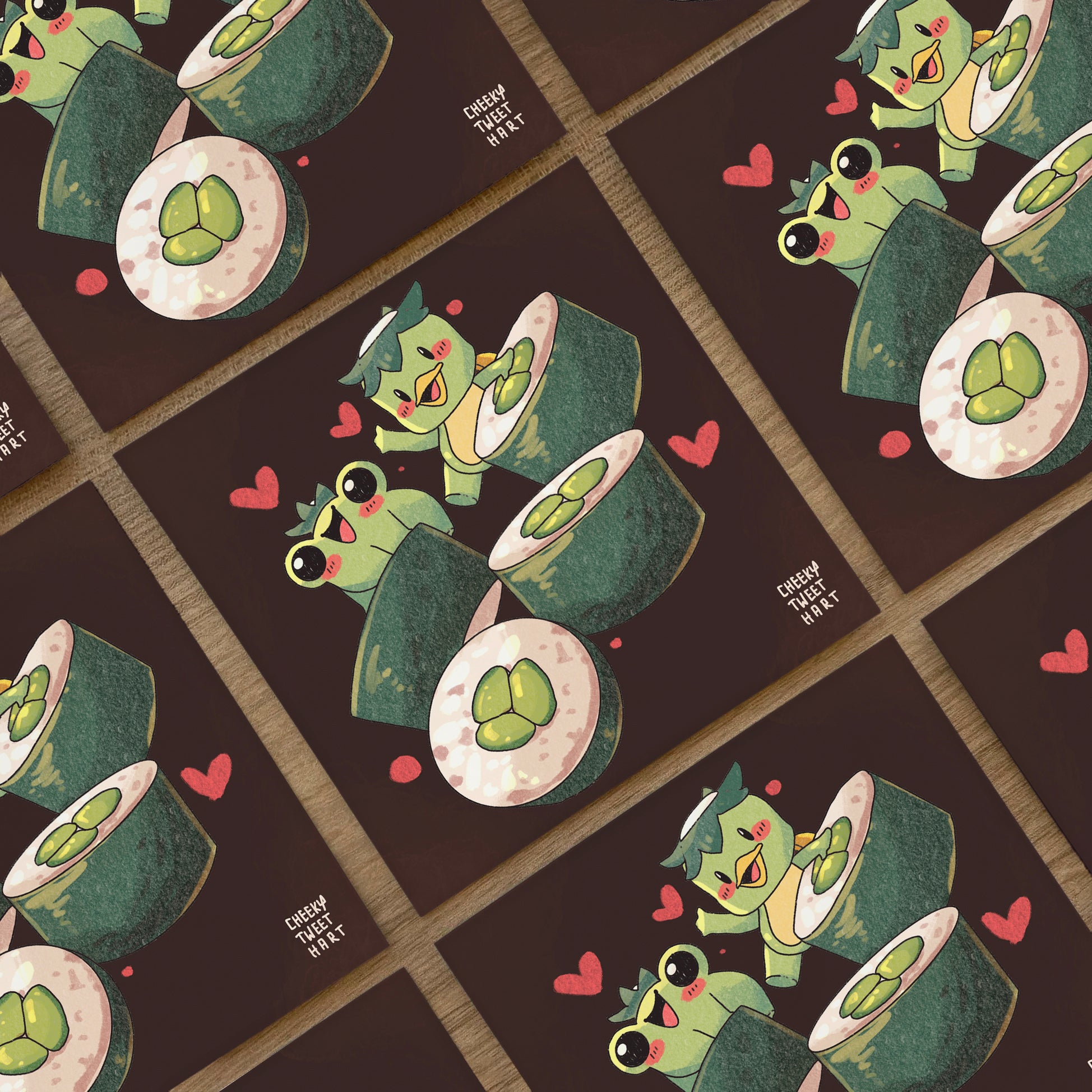 Kappa Maki Ribbert Frog Japanese Food Art Prints #AP103 – Cheekytweethart