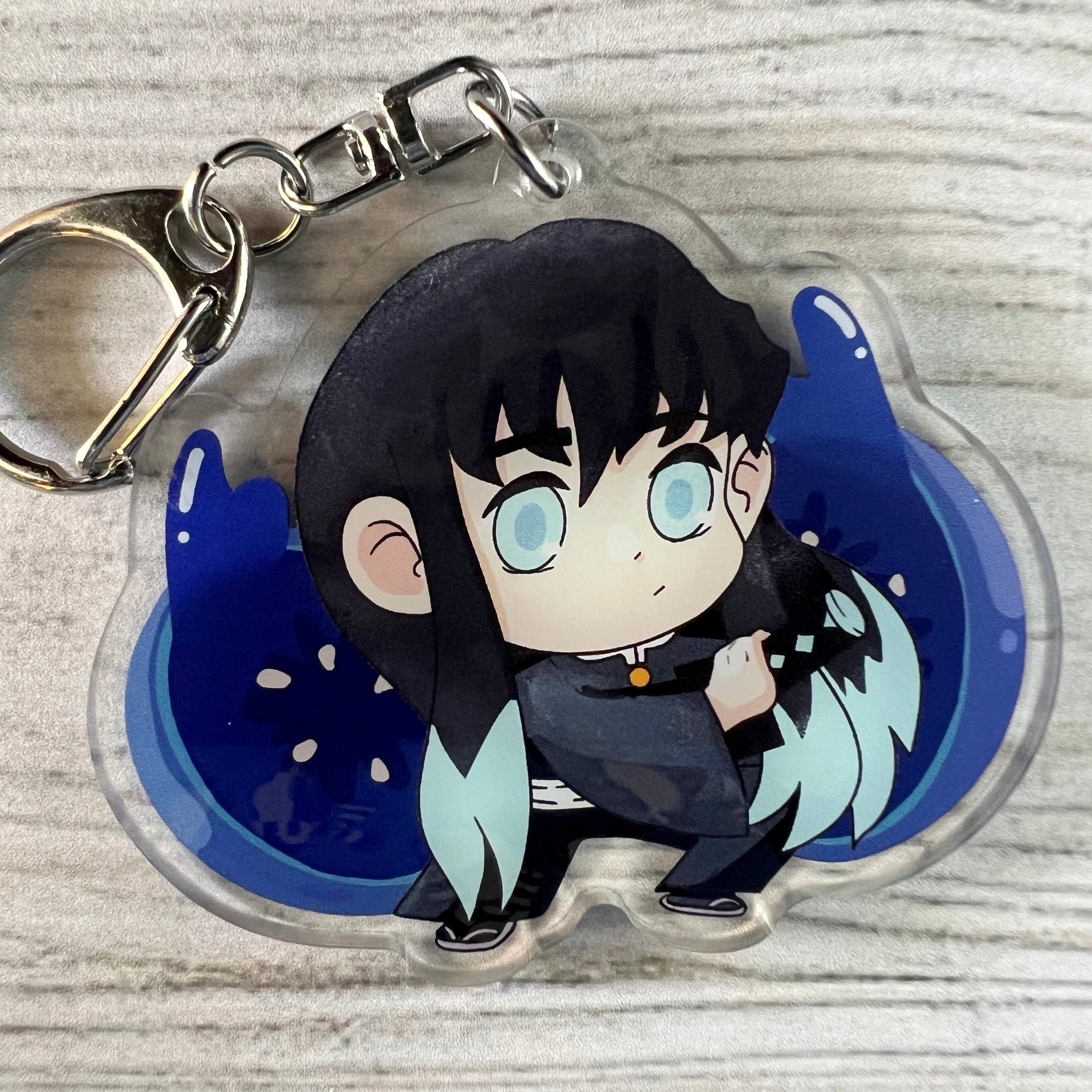 DS KNY Anime Chibi Muichan Blueberry Fruit Slayer Acrylic Charm Keycha ...