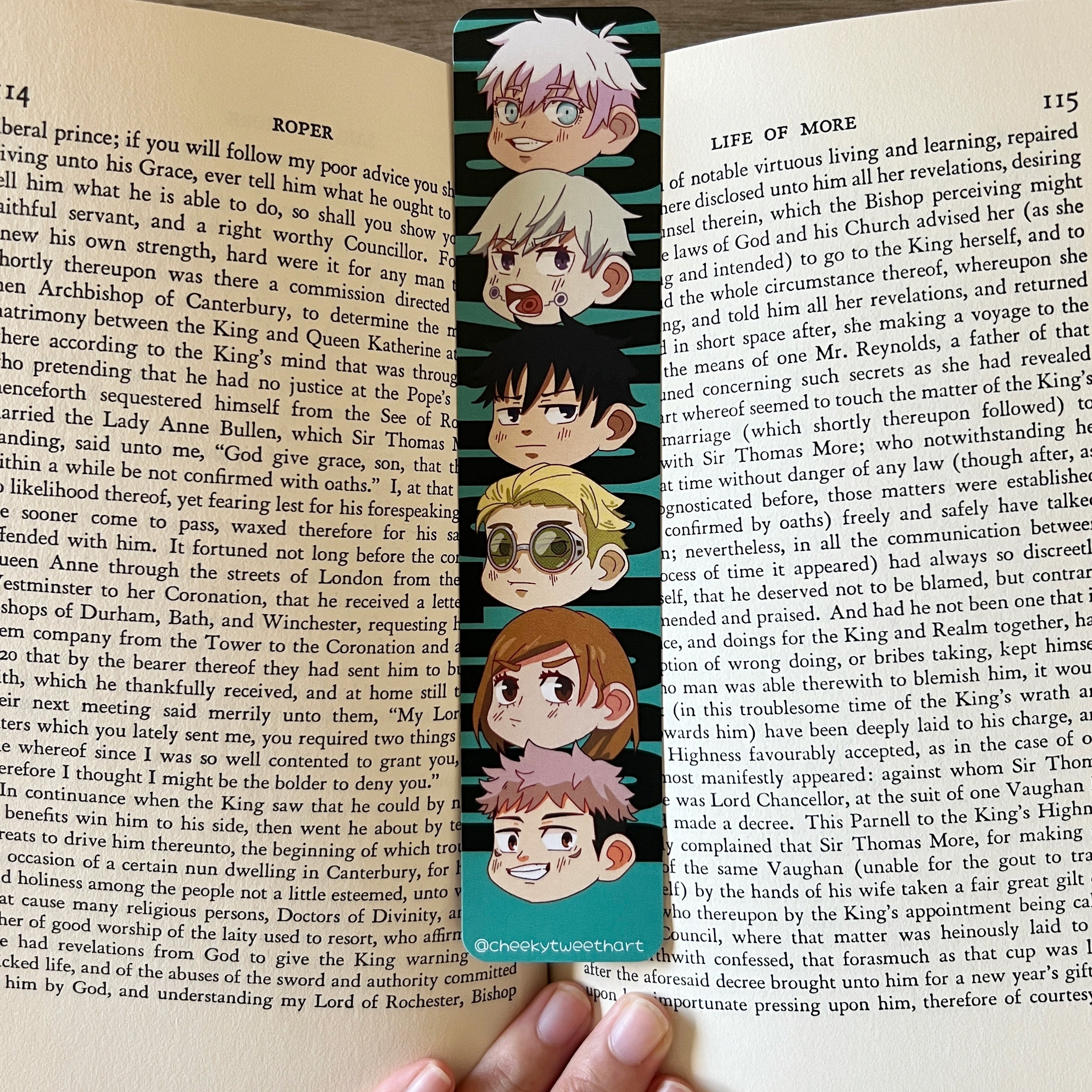 JJK Anime Chibi Bookmark - Gojo, Inumaki, Megumi, Nanami, Nobara, Yuji ...